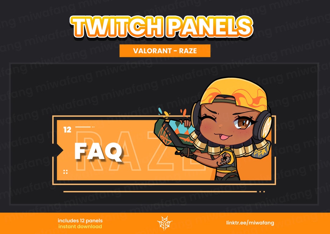 12x Twitch Valorant Raze Chibi Stream Panels Valorant, Raze Abilities ...