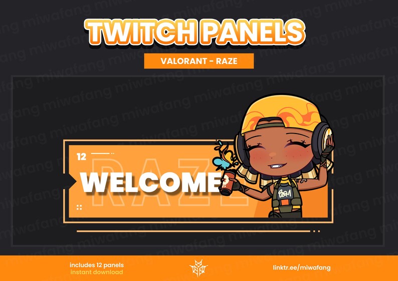 12x Twitch Valorant Raze Chibi Stream Panels | Valorant, Raze Abilities ...