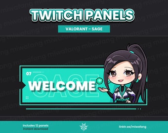 Valorant Sage Twitch Panels (x5) - Etsy