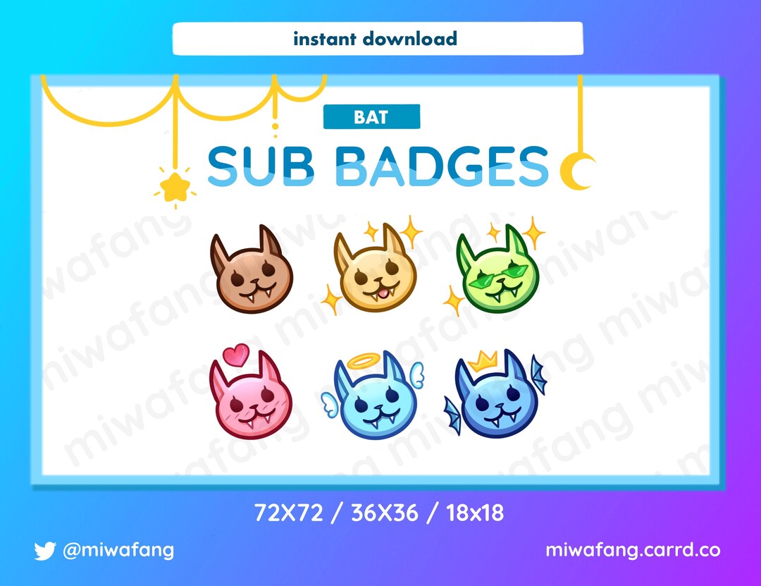 BAT Vampire Twitch Sub/bit Badges | Twitch Graphics - Etsy
