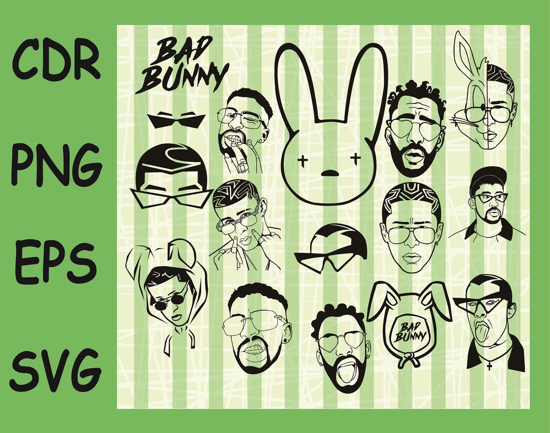 B#d B#nny Bundle Svg, Bad Boy Svg, Bad Bunny Pack Svg, Silhouette ...