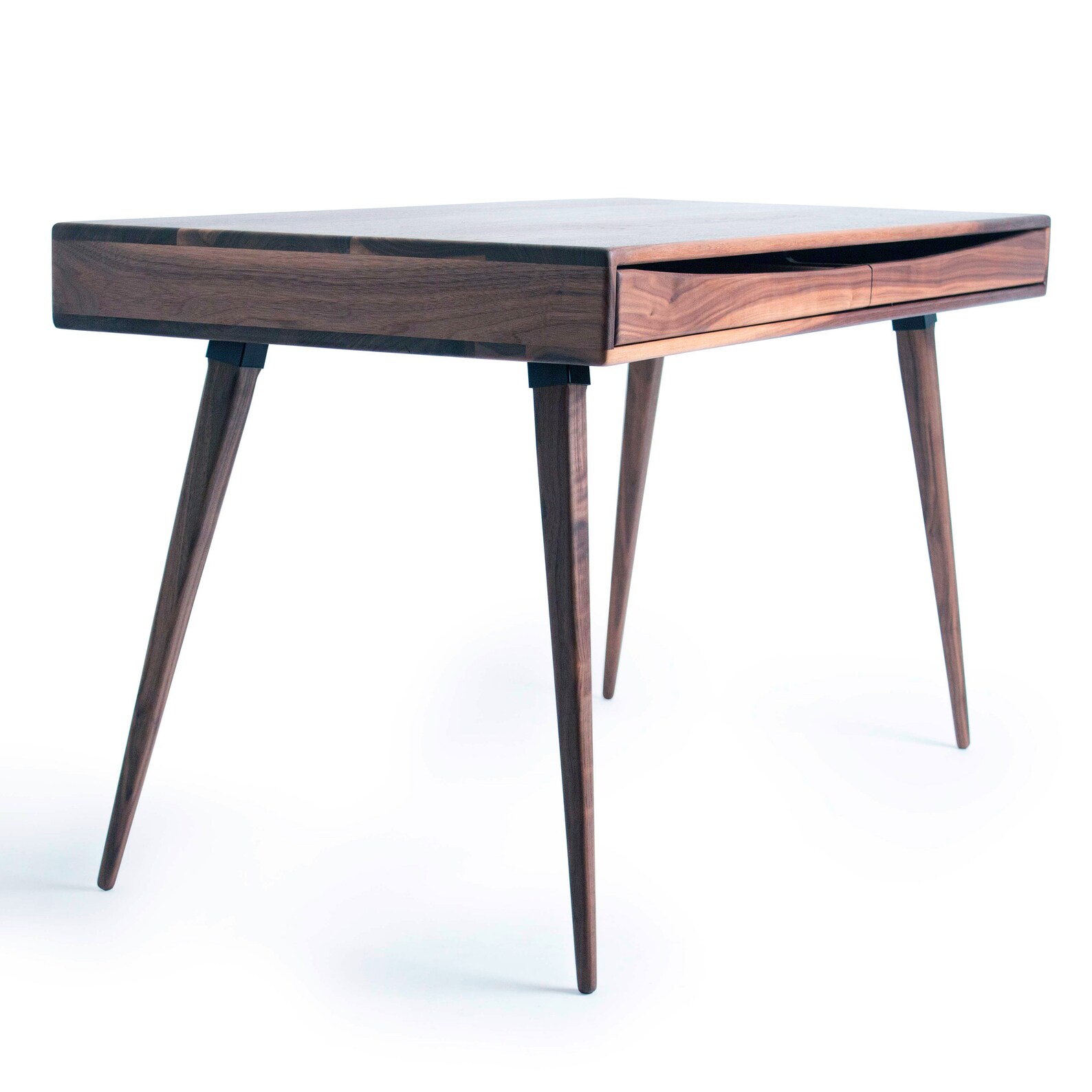 Mid Century Modern Walnut Desk Solid Wood Office Desk Stylish Writing ...