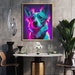 Cyberpunk Dog Portrait Modern Prints Neon Dog Poster Neon Wall Decor ...