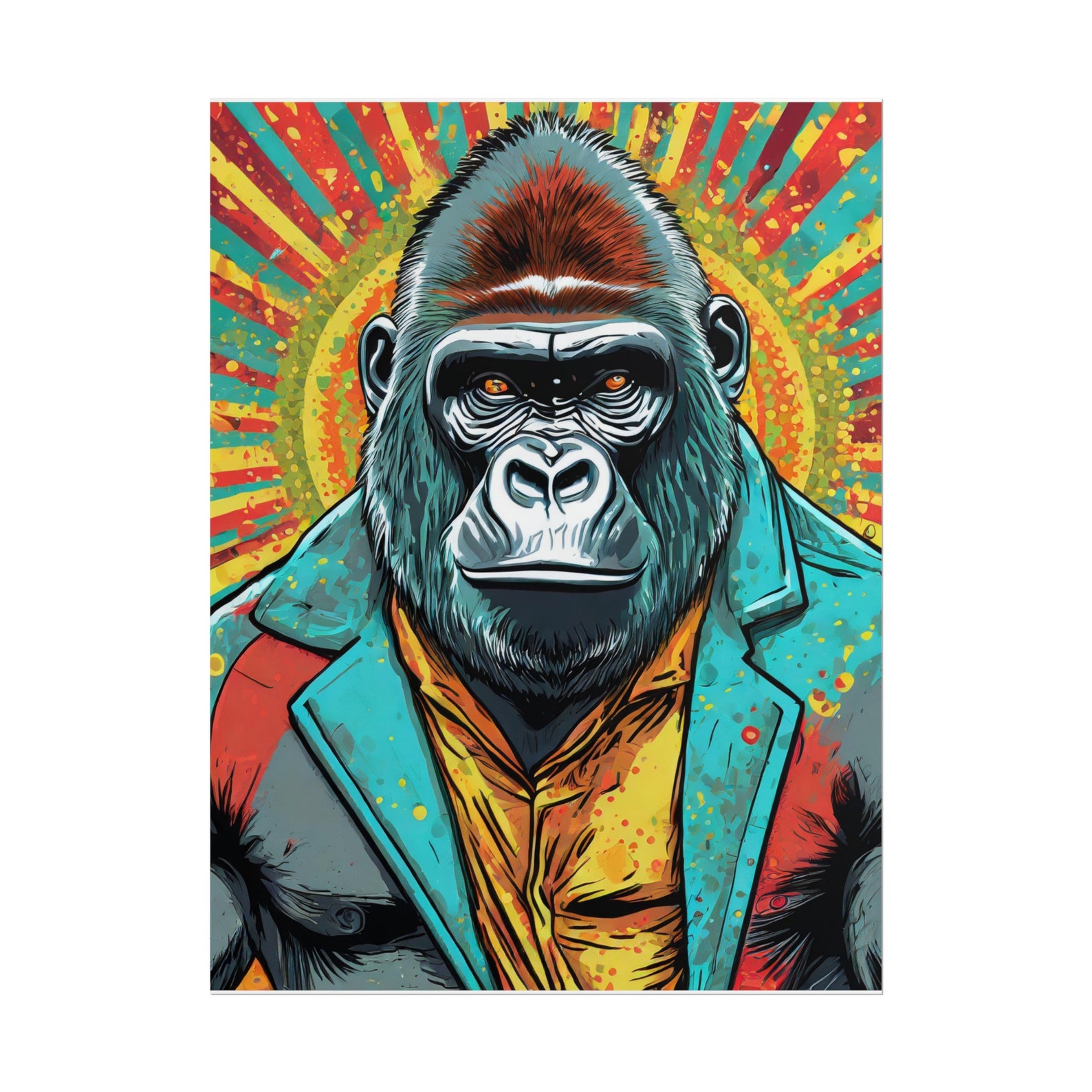 Pop Art Gorilla Portrait Modern Prints Colourful Poster Wall Decor ...