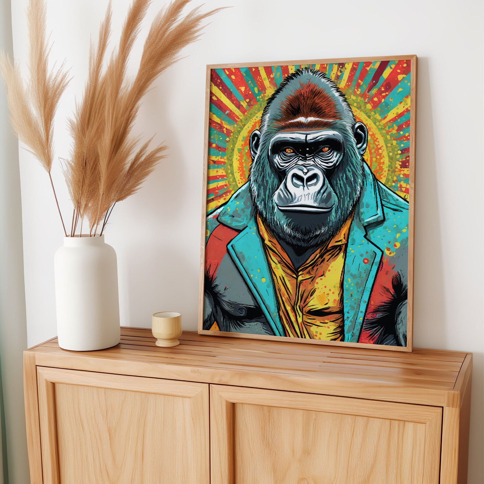 Pop Art Gorilla Portrait Modern Prints Colourful Poster Wall Decor ...