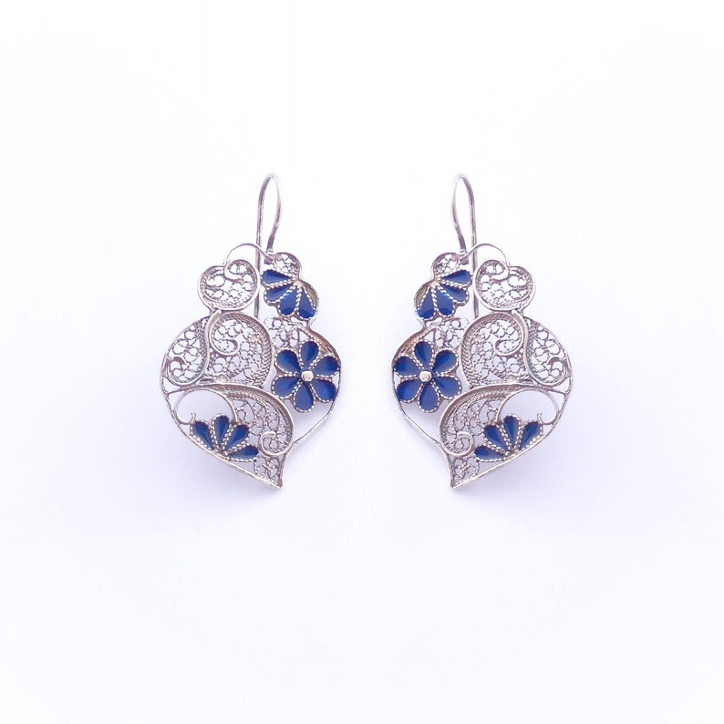 Orecchini Argento Filigrana Portoghese 925 Argento Sterling Donna Cuore ...