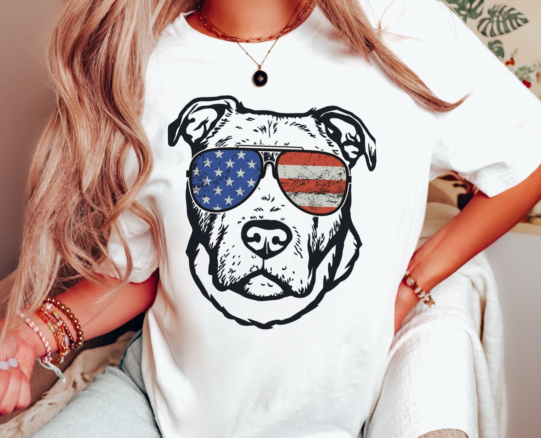 American Pitbull Shirt, Patriotic Pitbull Shirt, Fourth of July ...