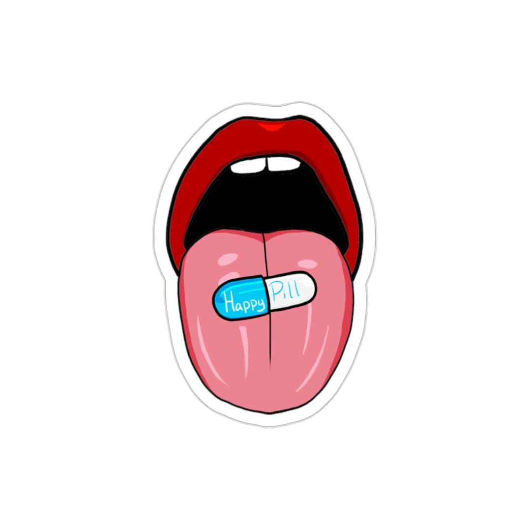 Happy Pill Die-cut Sticker - Etsy