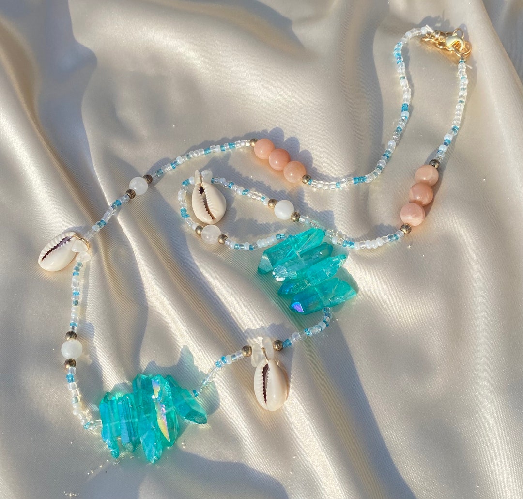 Mermaid Dreams | Moonstone Sunstone Aura Quartz Cowrie Shell Waist ...