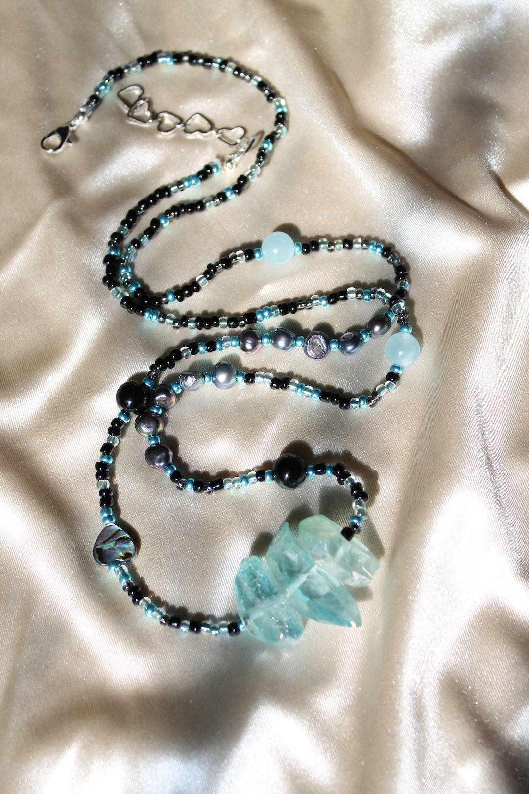 Marina | Abalone Pearl Aura Quartz Mermaid Waist Beads | Divine ...