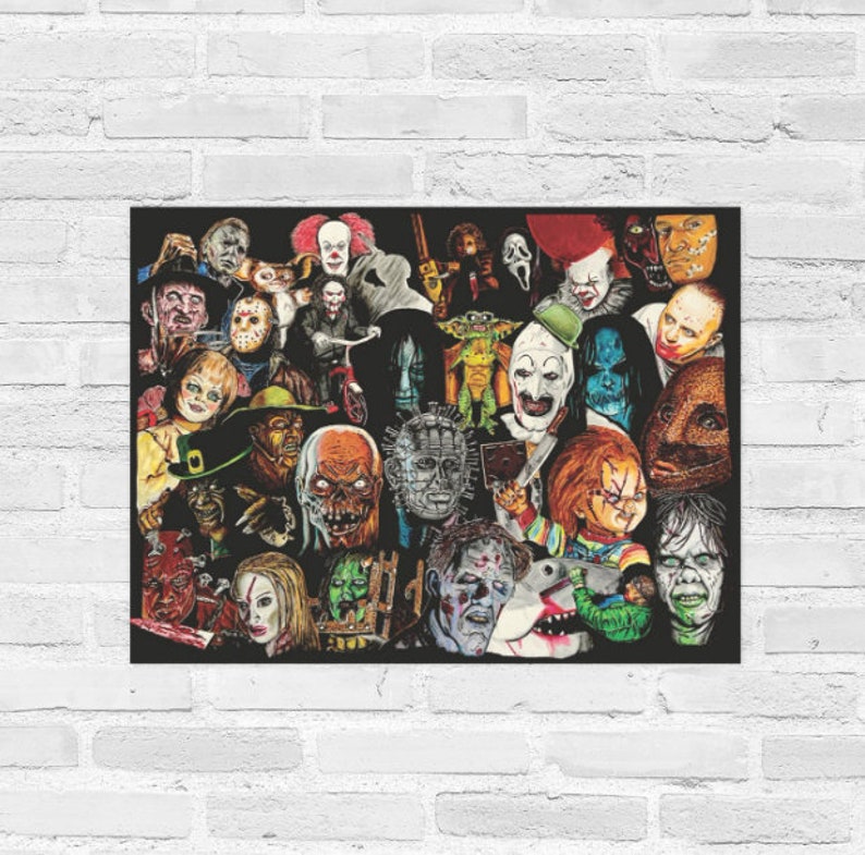 Poster Print 'icons of Horror' Wall Art - Etsy