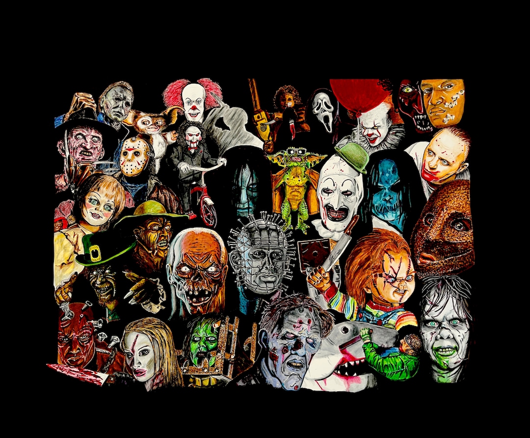 Poster Print 'icons of Horror' Wall Art - Etsy