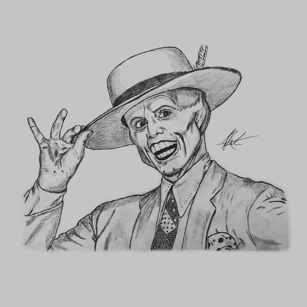 ORIGINAL Pencil Art "smokin!" of the Mask - Etsy