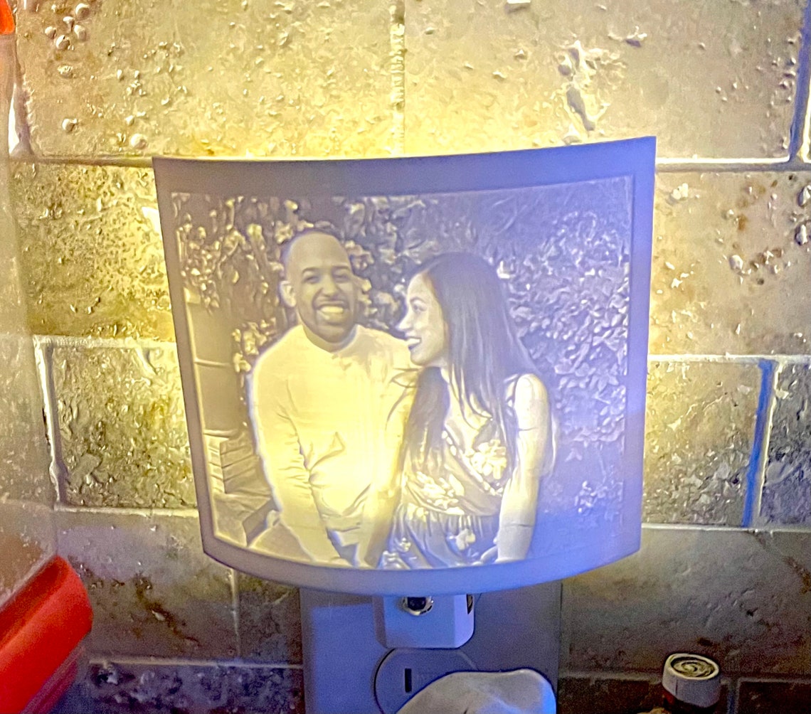 Custom 3D Printed Lithograph Night Light From Photo - Etsy