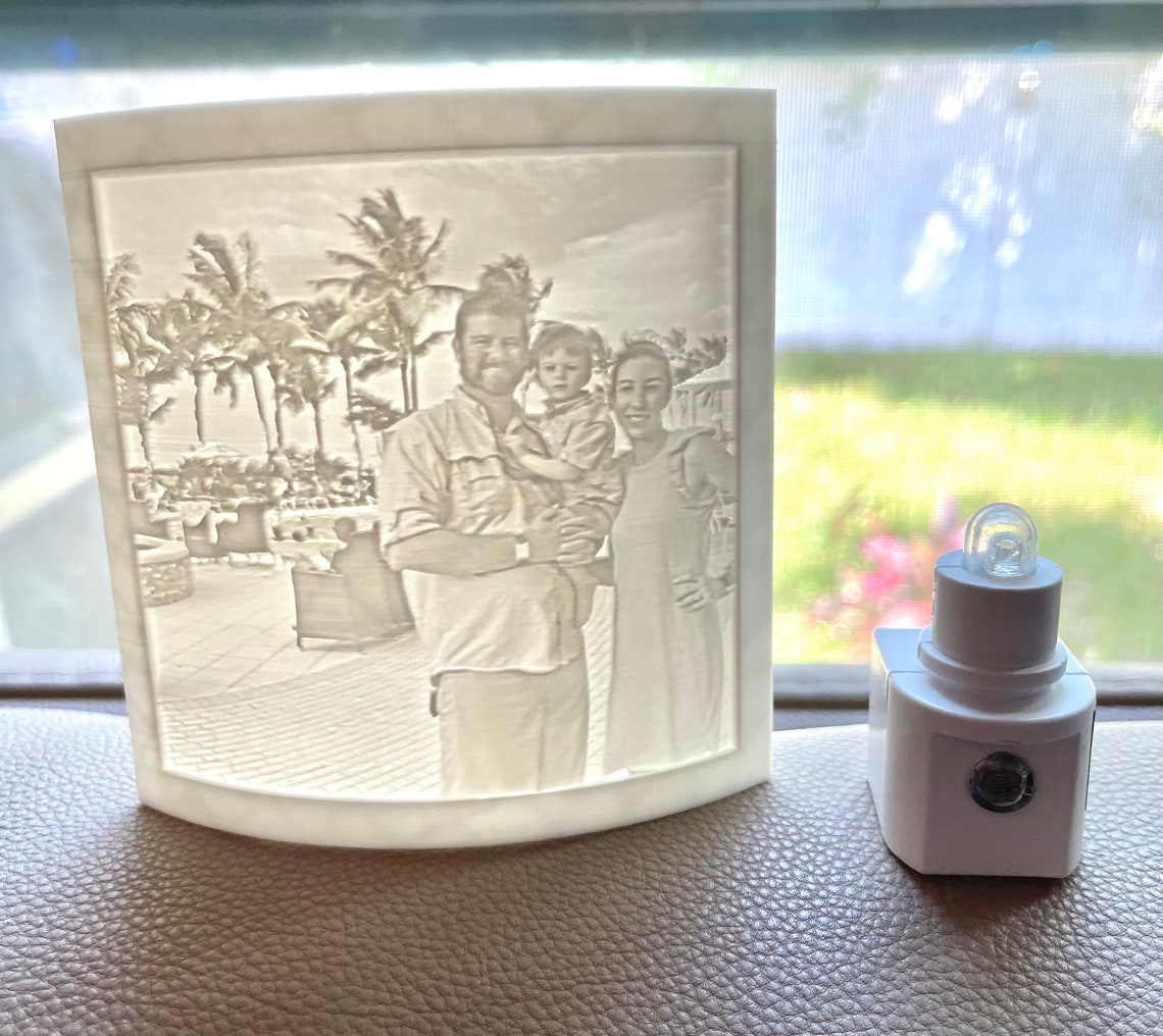 Custom 3D Printed Lithograph Night Light From Photo - Etsy
