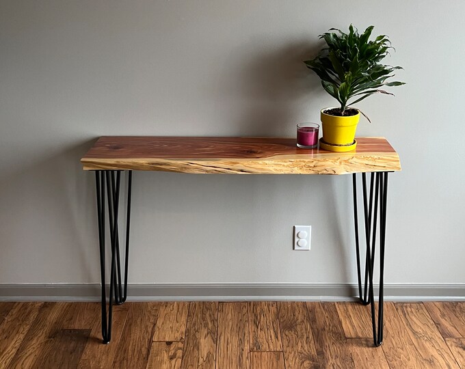 Console Table - Cedar Live Edge With Hairpin Legs - Etsy
