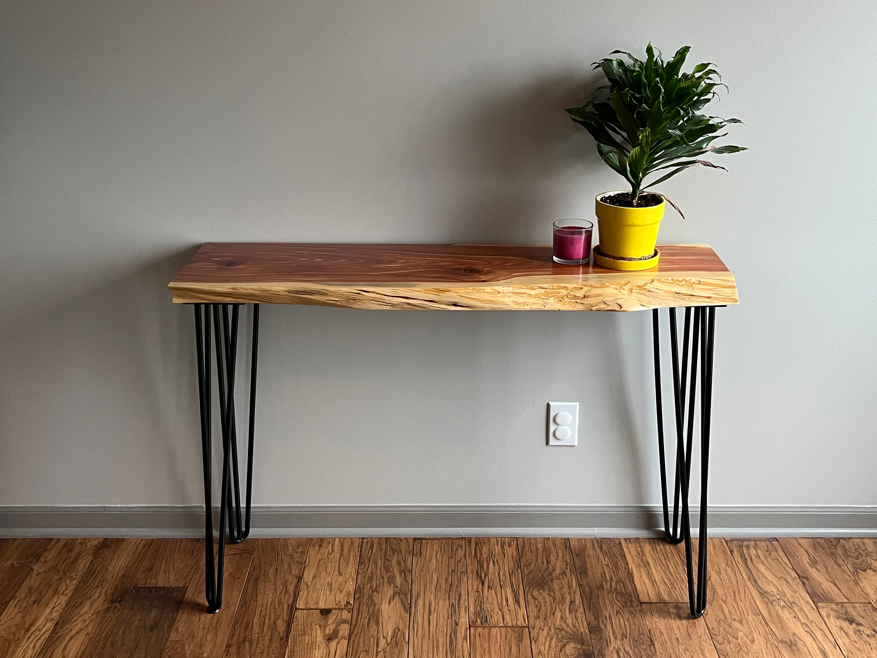 Console Table Cedar Live Edge With Hairpin Legs - Etsy