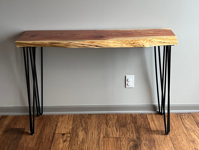 Console Table Cedar Live Edge With Hairpin Legs - Etsy