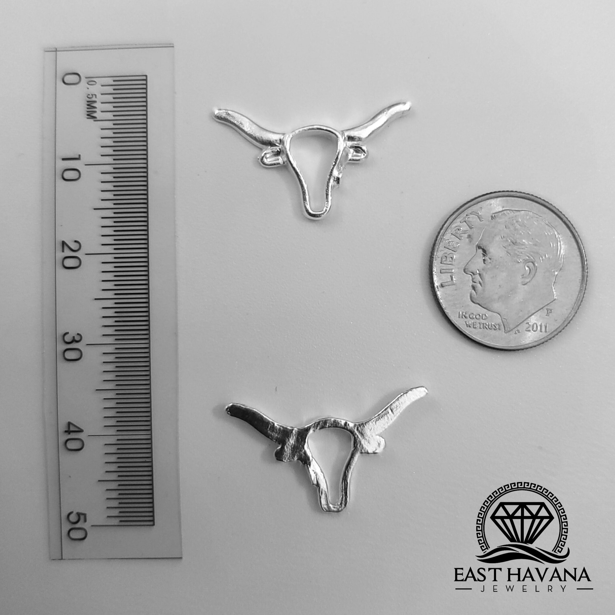 Longhorn Head Shape .950 Silver Casting - Etsy