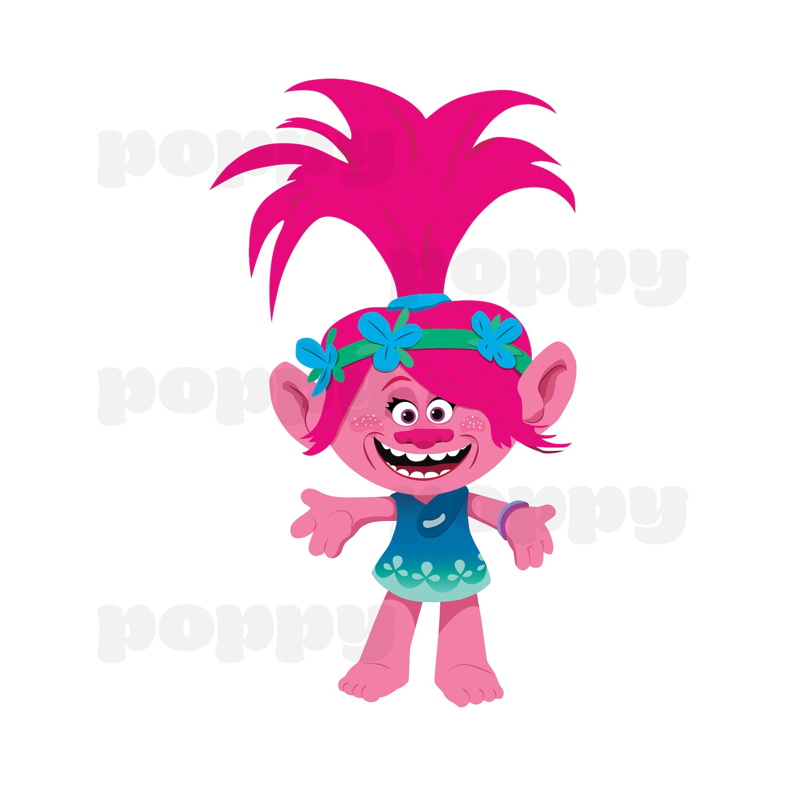 Trolls Card, Poppy Card, Trolls Birthday Card, Poppy Birthday Card ...