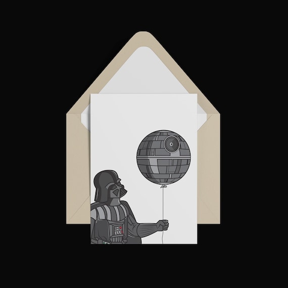 Star Wars Card Death Star Card Star Wars Birthday Card - Etsy