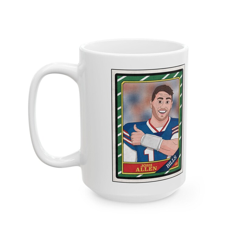 Buffalo Bills Josh Allen Mug, Vintage Trading Card Design - Etsy