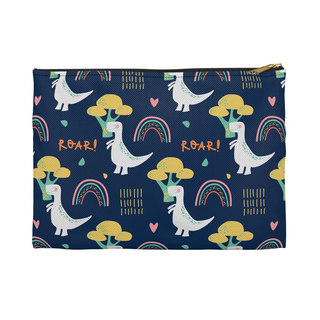 Aesthetic Cute Dinosaur Pencil Case for Kids With Zip Patterns Travel ...