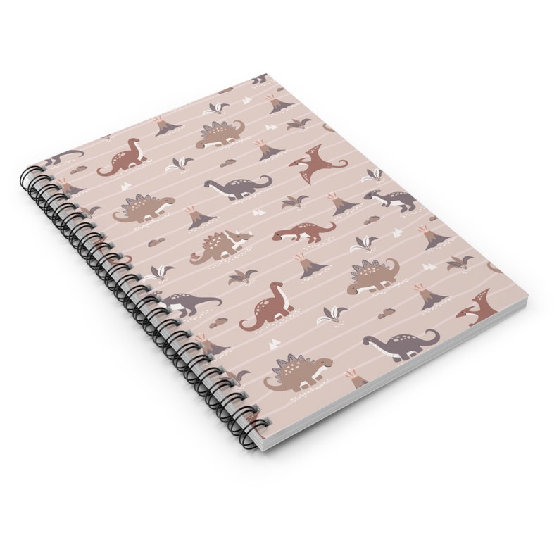 Stegosaurus Pterosaur Smiling Dinosaurs Pattern Notebook for Kids Brown ...