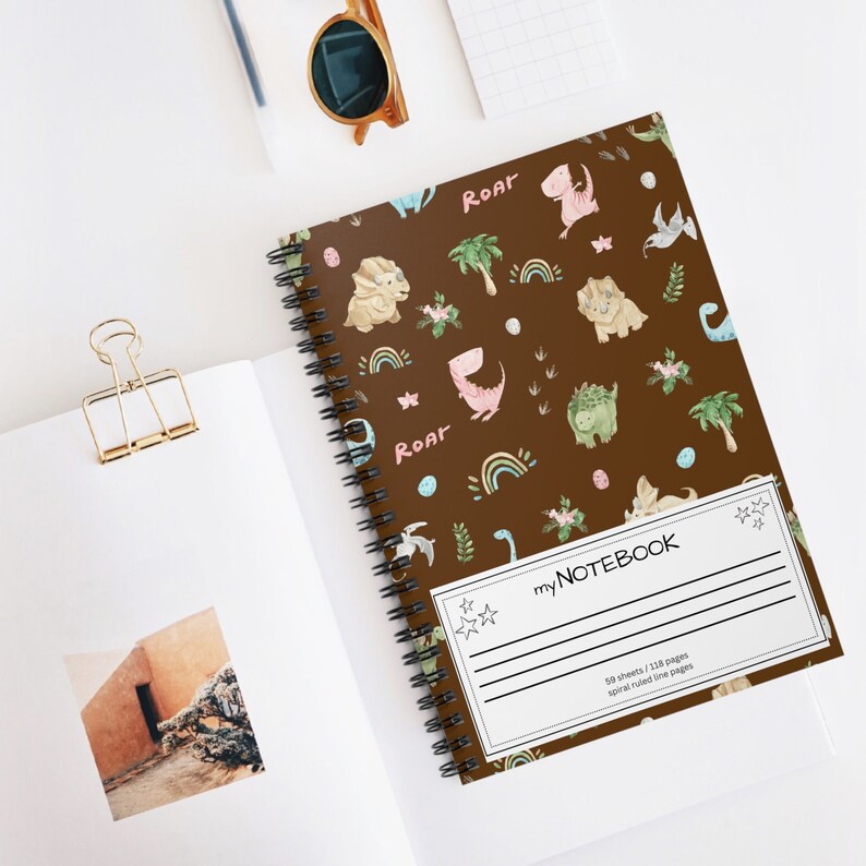 Tiny Cute Dinosaur Pattern Notebook for Kids Pink Blue Green - Etsy