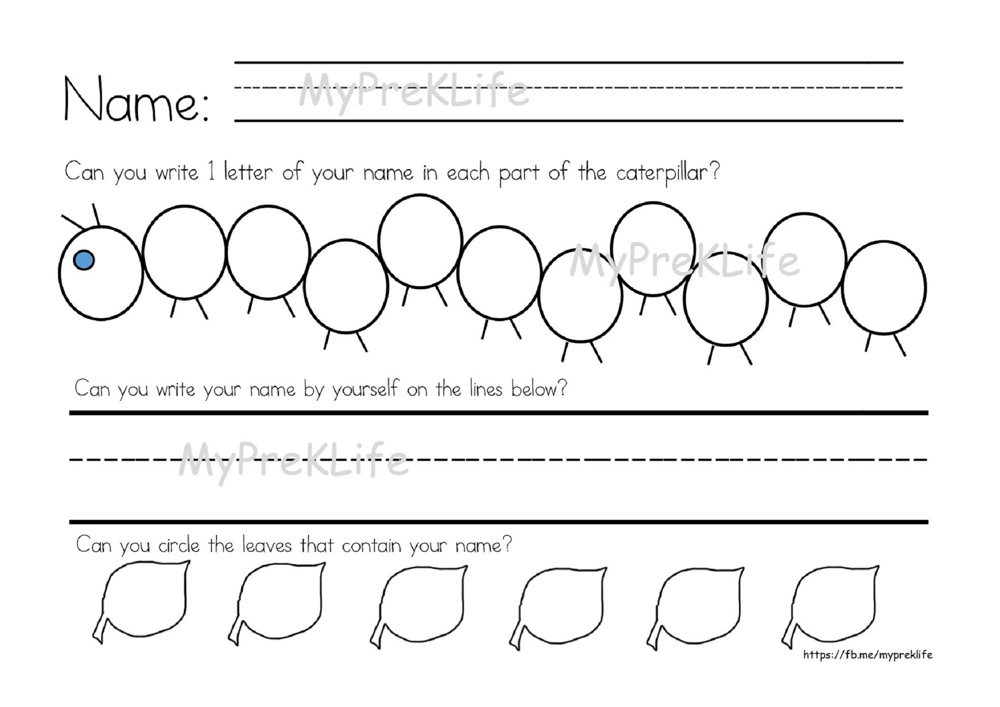 Preschool Name Writing Practice Page - Etsy