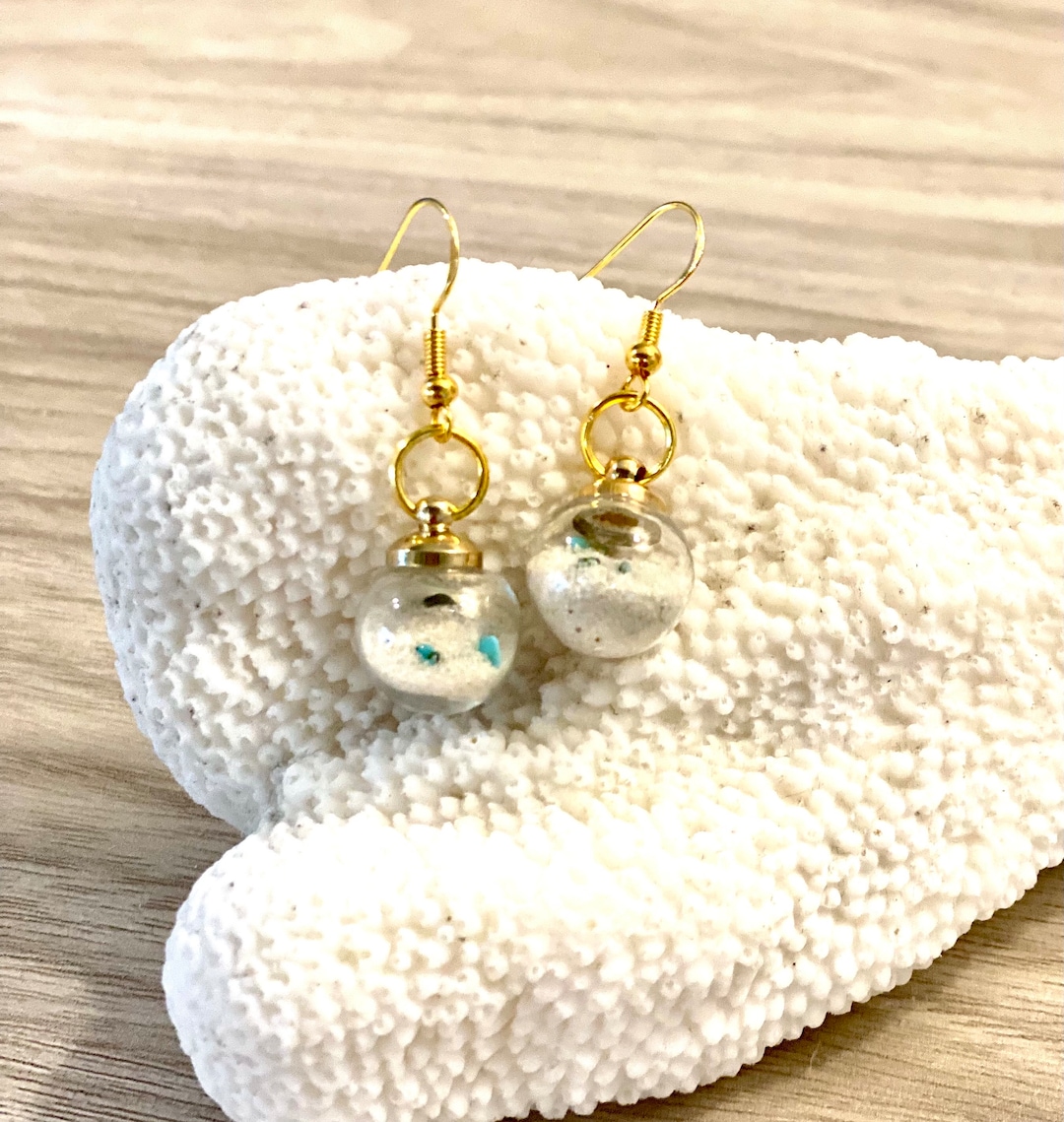 36. Magnesite and Beach Sand Globe Earrings - Etsy