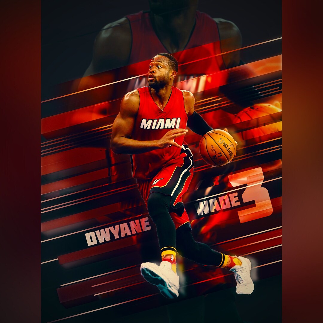 D-wade Digital Download, Miami Heat-poster, Dwyane Wade Poster, Wall ...