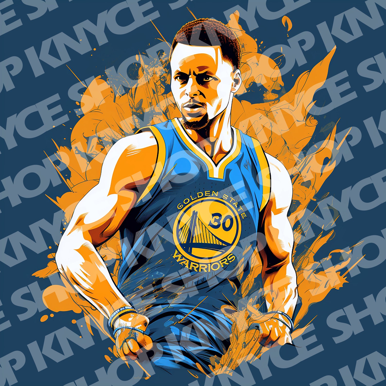 HD Steph Curry Wall Art, Instant Digital Download, Basketball Art, Man ...