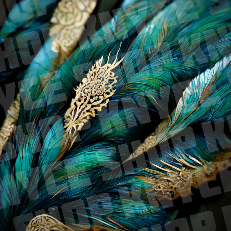 Royal Peacock Feather Texture 5 PACK Digital Download - Etsy