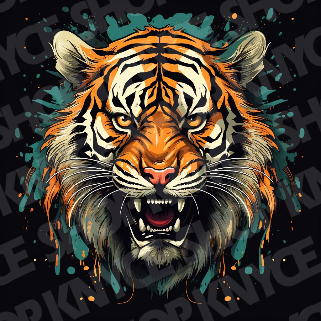 4 Tiger Art Vectors | Safari Art | Tiger PNG | Tiger Wall Art | Instant ...