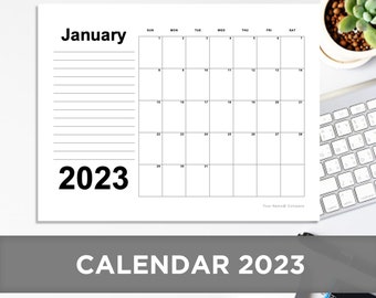 2023 Calendar Printable Minimalist Printable and Digital - Etsy