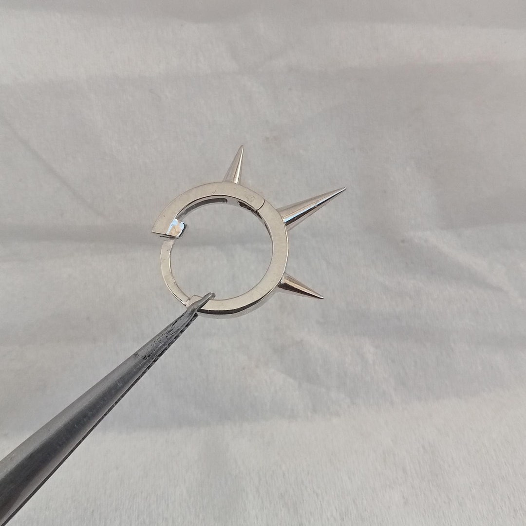 Spike Hops Earring, 3 Spike Helix Tiny Hoops Earring, TAEIA Jewellery ...