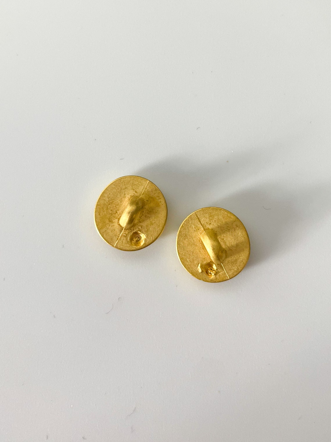 Vintage Gold Metal Buttons, Round, Circles, Shank on the Back, Textured ...