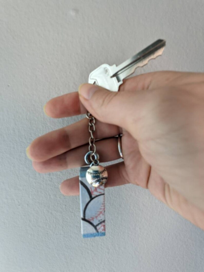 Mini Wood Block Keychain With Charm, "jenga" Block Keychain, Baseball ...