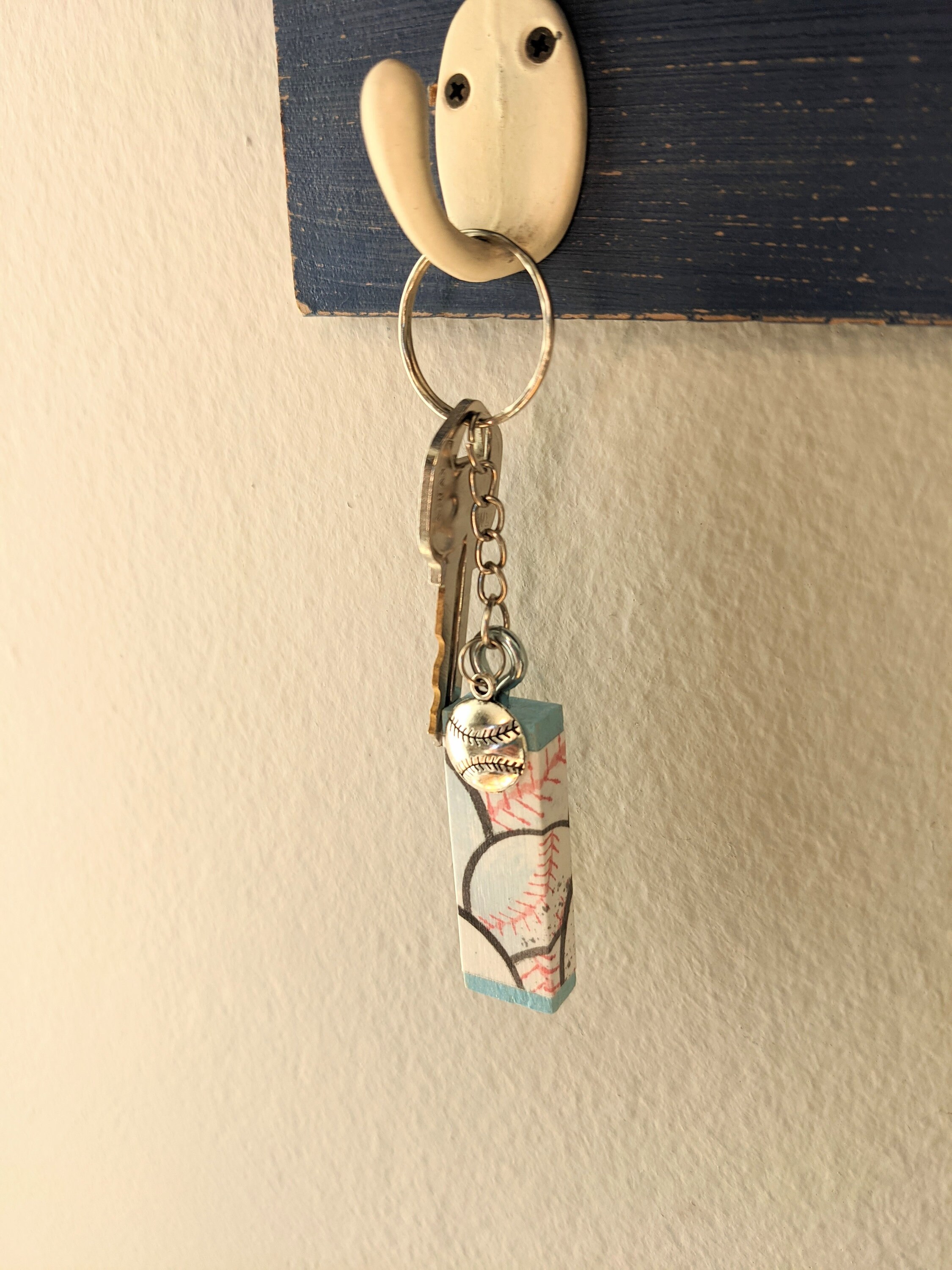 Mini Wood Block Keychain With Charm, "jenga" Block Keychain, Baseball ...