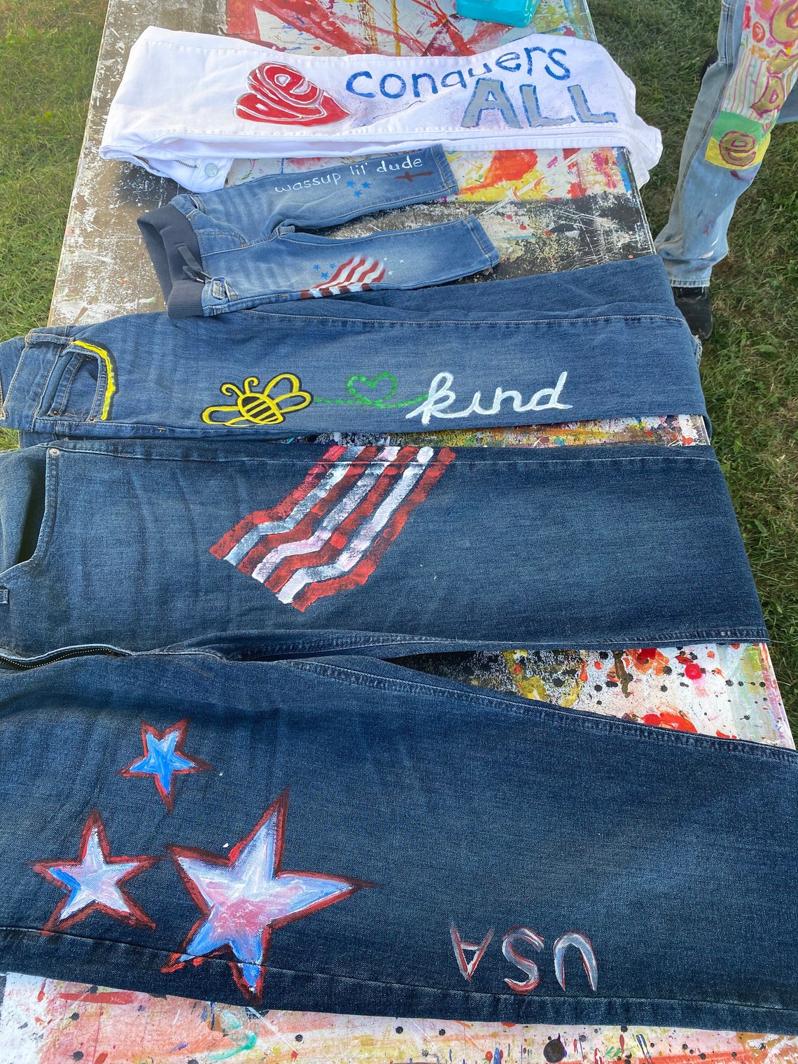 Painted Jeans - Splatter Paint Jeans - Etsy