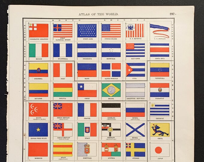 Flags of the World From 1900 World Atlas | Etsy