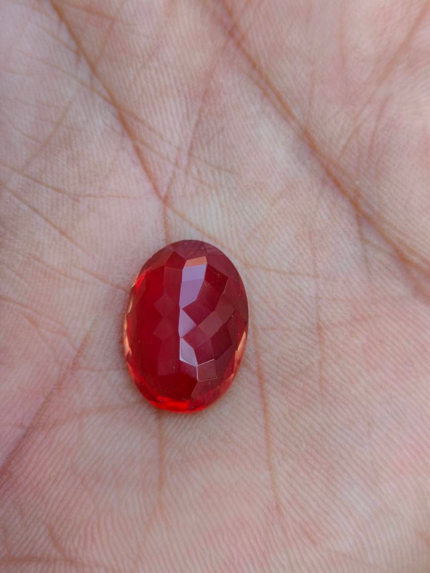Glaring Natural Red Andesine Labradorite Faceted Oval Gemstone ...