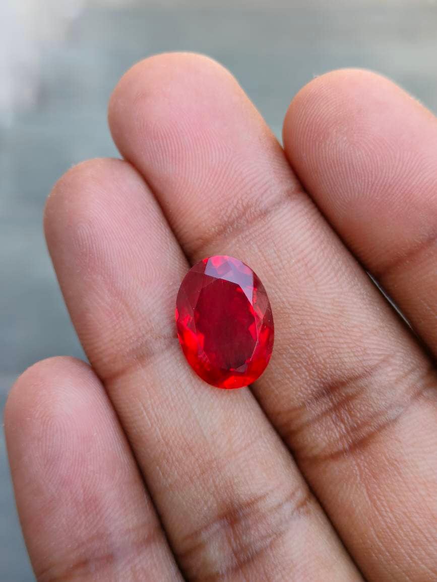 Glaring Natural Red Andesine Labradorite Faceted Oval Gemstone ...