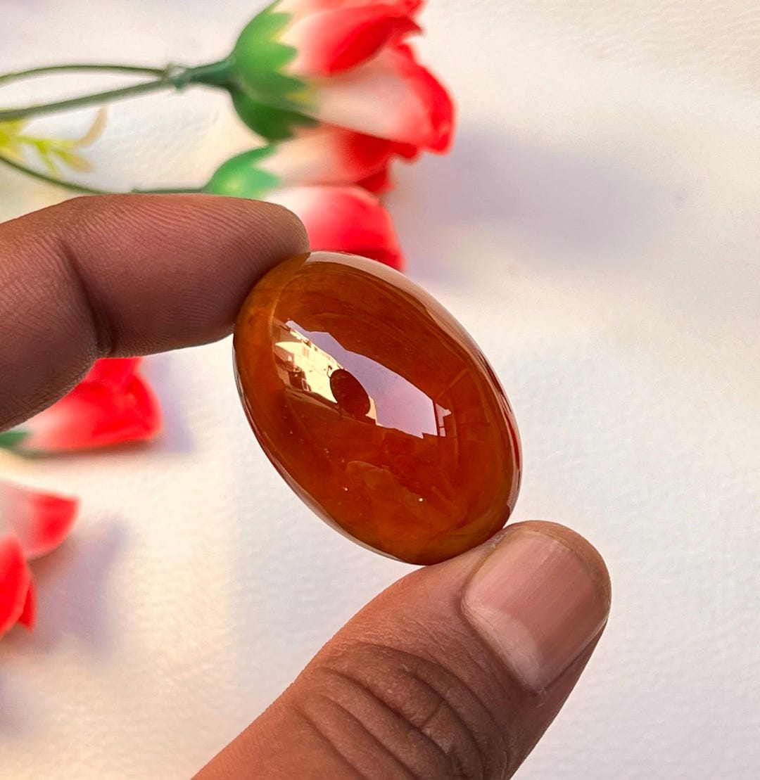 Natural Hessonite Garnet Huge Size Oval Shape Gemstone, Excellent ...