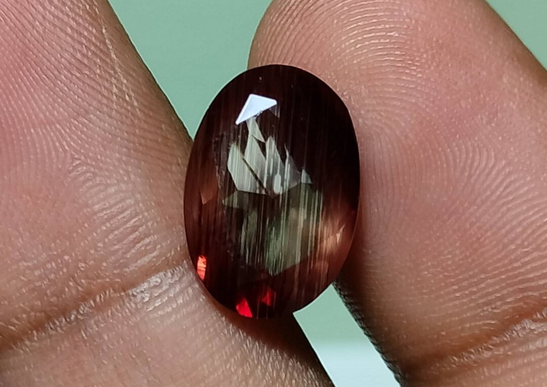 Super Rare Natural Oregon Sunstone Faceted Oval With Black Nidilles ...
