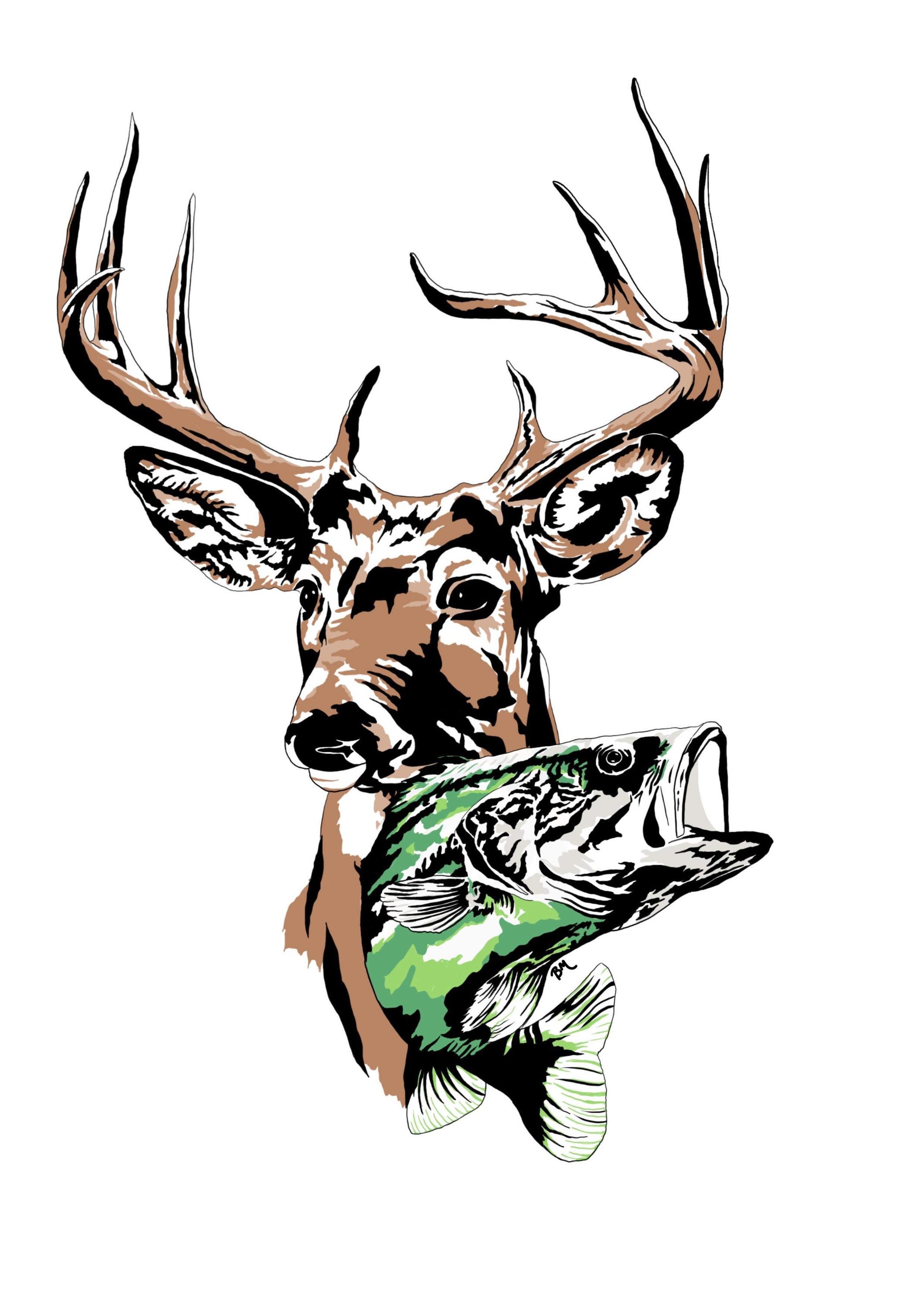 Cool Hunting And Fishing Tattoos