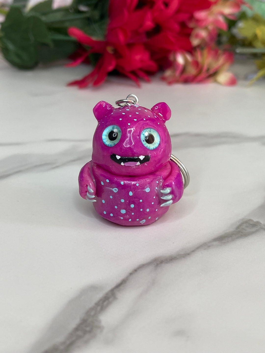 Pink Wee Beastie Polymer Clay Stash Jar Keychain - Etsy