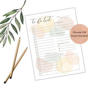 To Do List Printable Modern Minimalist, Daily Checklist, Printable ...