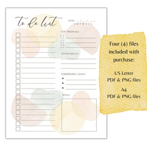 To Do List Printable Modern Minimalist, Daily Checklist, Printable ...